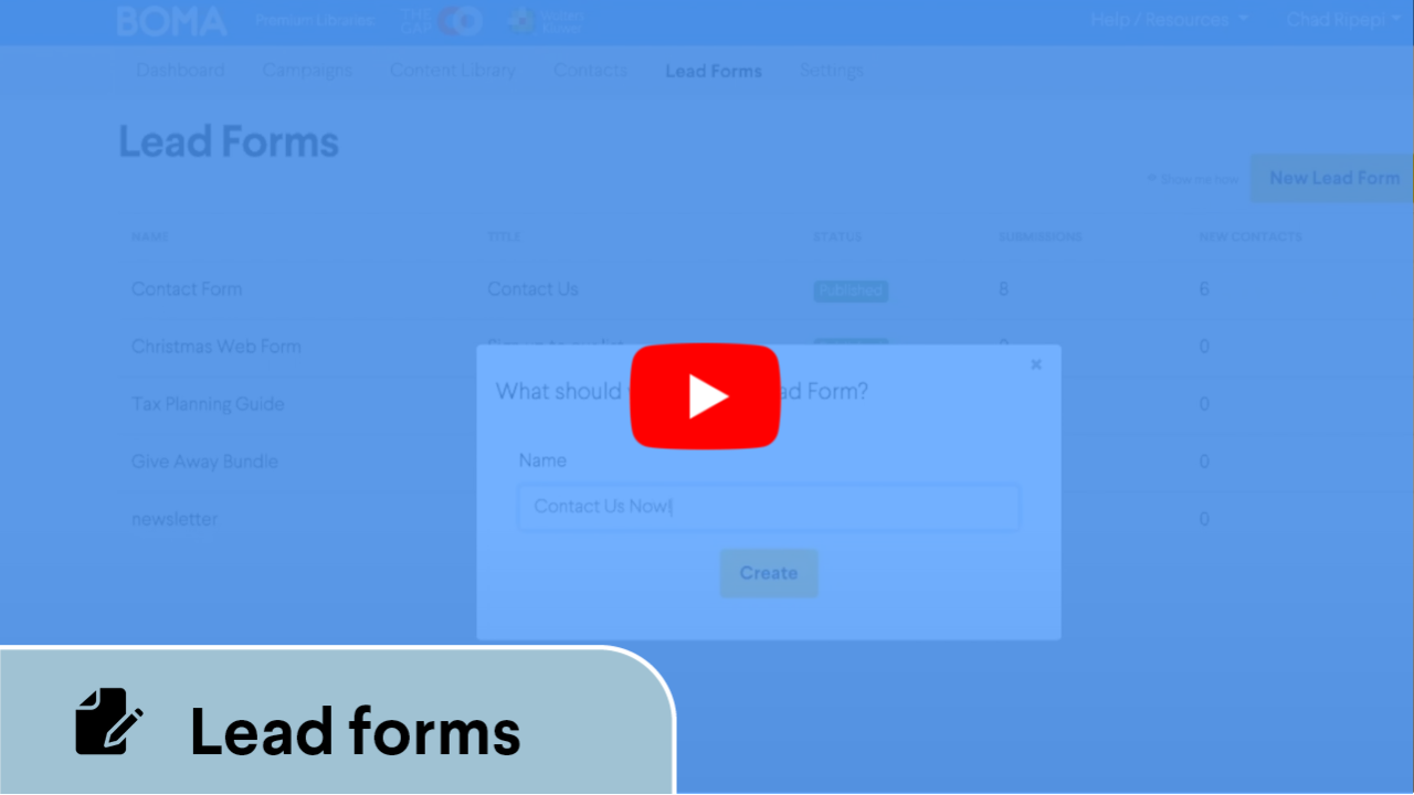 Create a Lead Form in BOMA - Boma